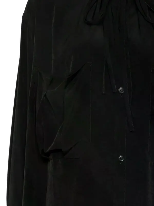 Y’s Ta/pe Crepe De Chine Gather Collar Dress