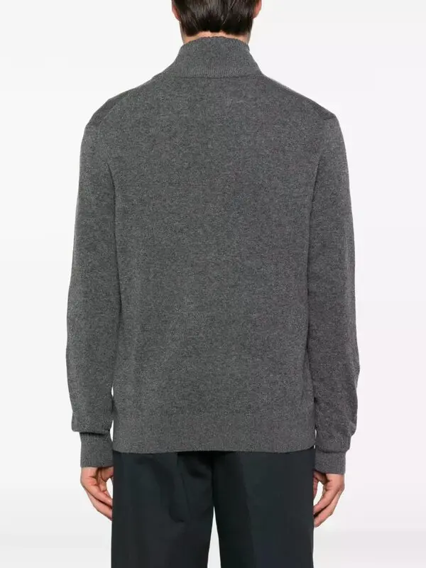 Marc O'polo Quarter-zip Knitted Sweater - Grey
