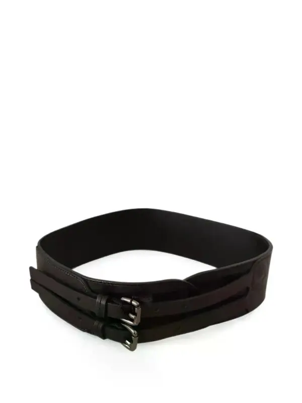 Costume National Double-buckle Logo-embossed Belt