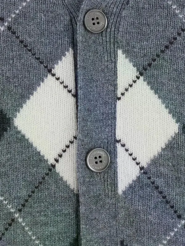 DUNST Argyle-pattern Wool Cardigan