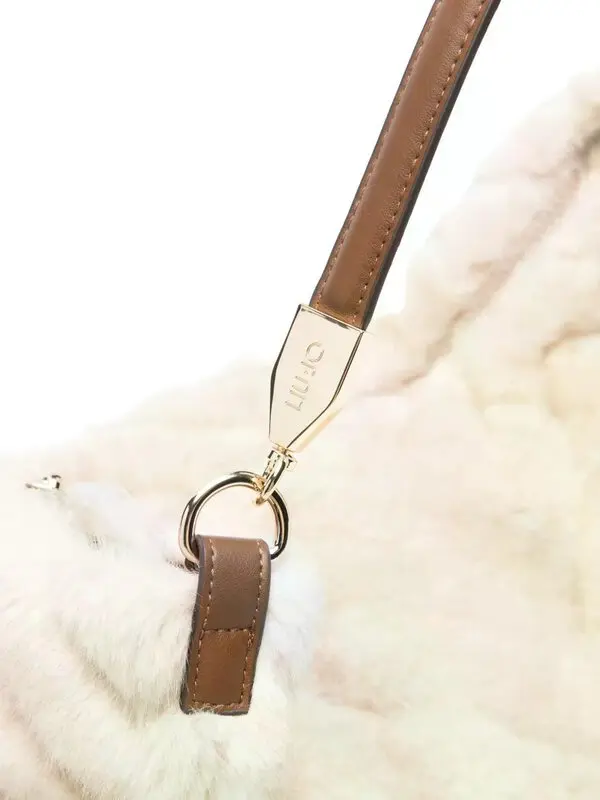 Liu Jo Chevron Faux-fur Shoulder Bag - Neutrals