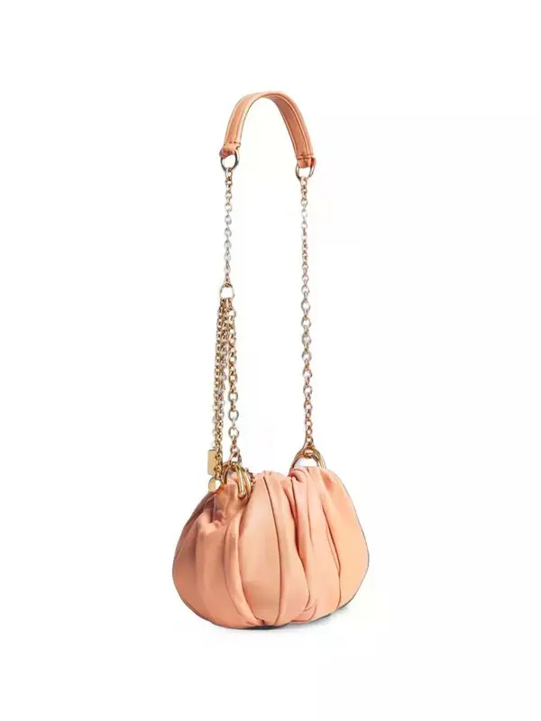 Chloé Plissé Chain Shoulder Bag - Orange