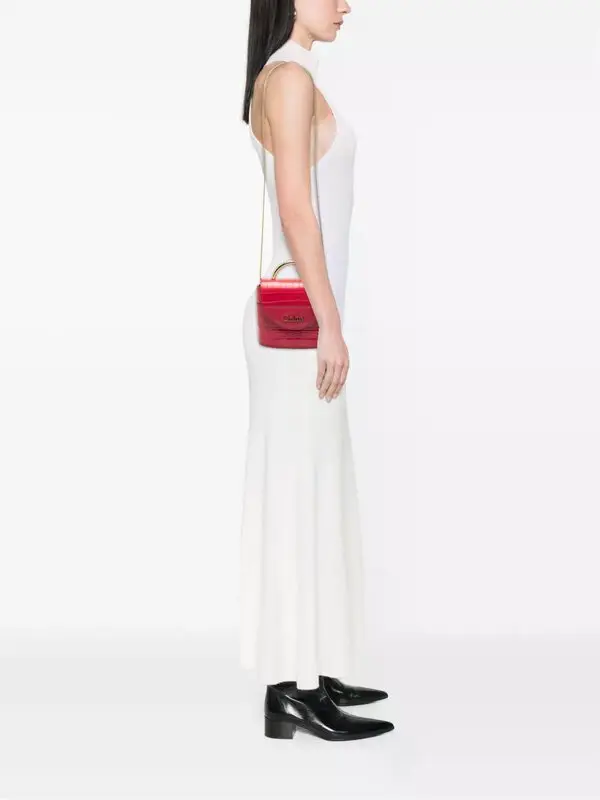 Chloé 2020 Croc Embossed Leather Aby Lock Satchel