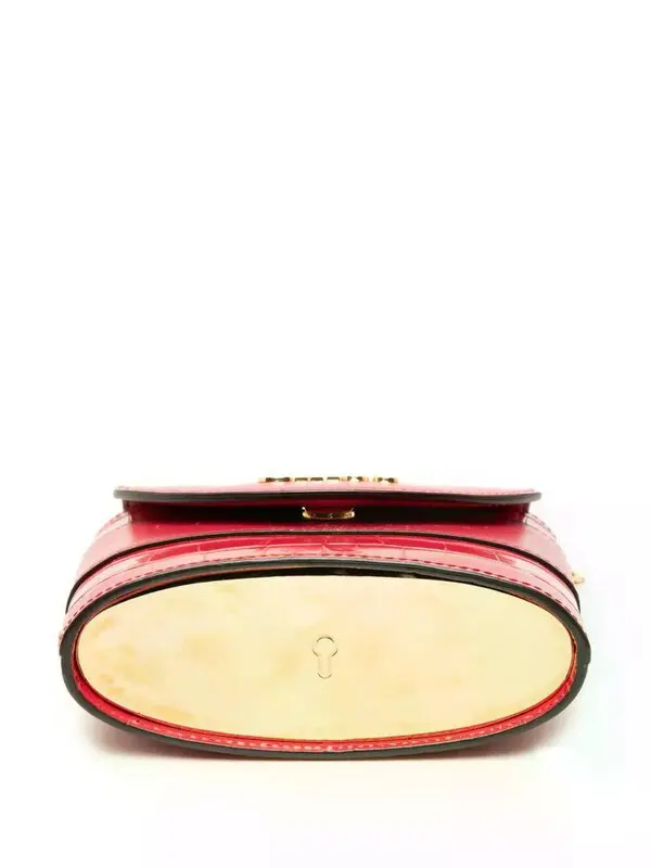 Chloé 2020 Croc Embossed Leather Aby Lock Satchel