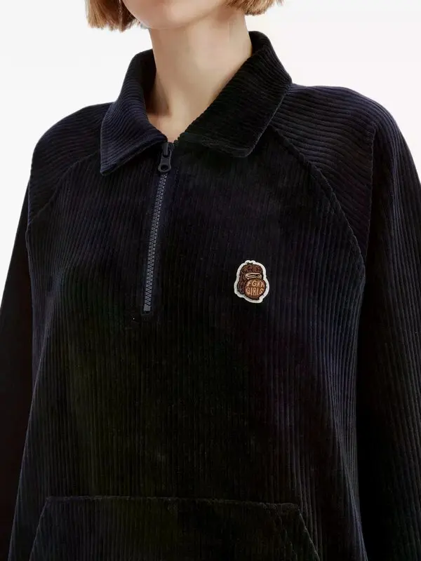 FINGERCROXX Corduroy Half-zip Sweater