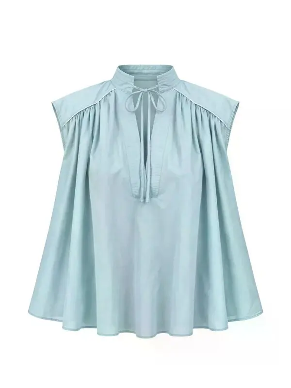 SEMICOUTURE Rachel Gathered Tie-neck Blouse