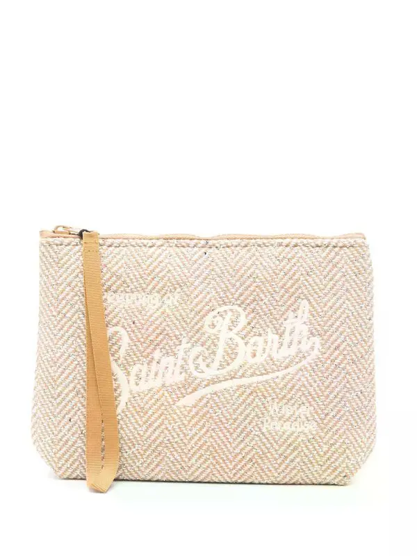 MC2 SAINT BARTH Herringbone Strass-embellished Clutch Bag