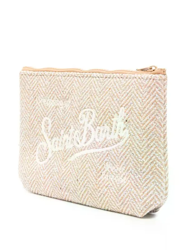 MC2 SAINT BARTH Herringbone Strass-embellished Clutch Bag