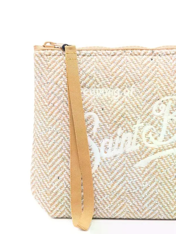 MC2 SAINT BARTH Herringbone Strass-embellished Clutch Bag