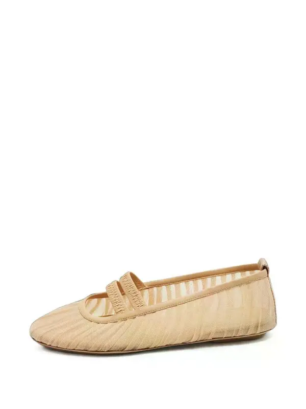Burberry Mary Jane Pleated Mesh Ballet Flats
