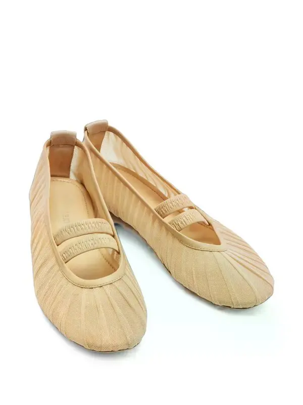 Burberry Mary Jane Pleated Mesh Ballet Flats