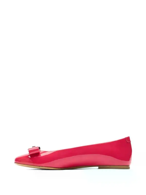 Casadei Bow-embellished Patent-leather Ballet Flats
