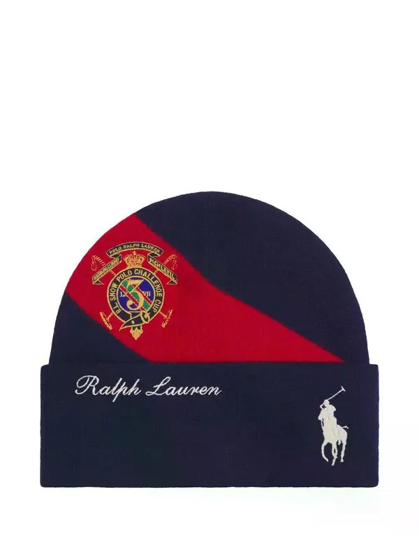 Polo Ralph Lauren Big Pony Logo-embroidered Beanie Hat - Blue