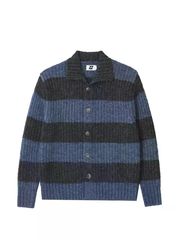 Izzue Striped Chunky-knit Cardigan