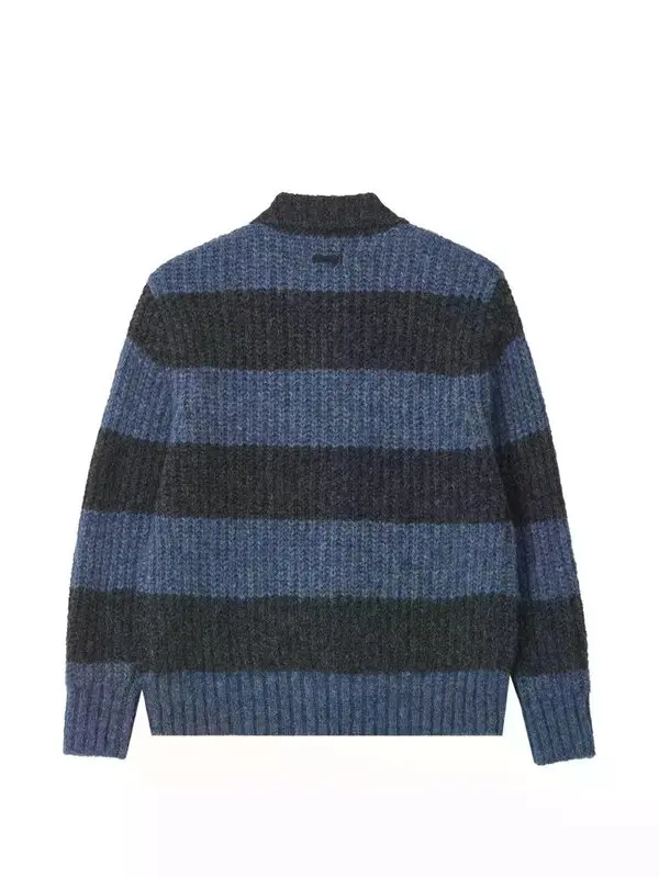 Izzue Striped Chunky-knit Cardigan