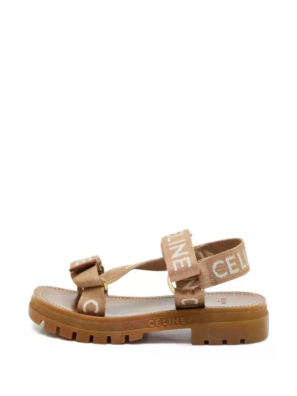 Celine Leo Jacquard Slingback Sandals - Neutrals