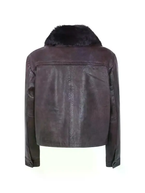 JCSOPHIE Shearling-collar Leather Jacket