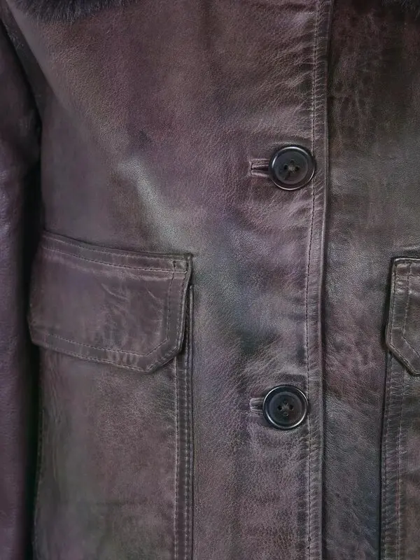 JCSOPHIE Shearling-collar Leather Jacket