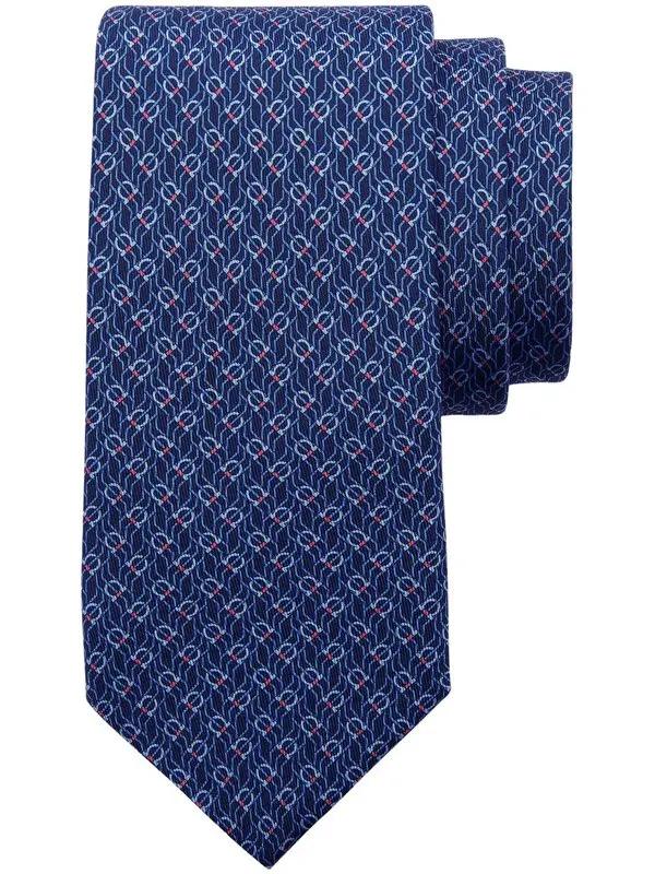 FERRAGAMO Tetris Tie - Blue