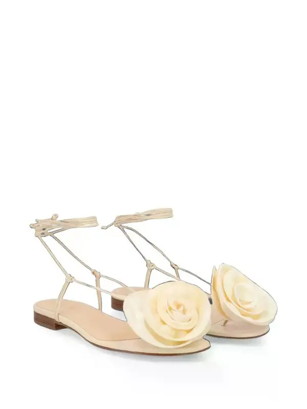 Magda Butrym Silk Flower Tie-fastening Sandals