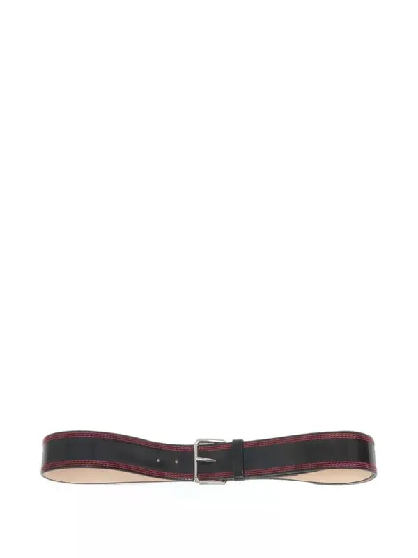 Marni Triple-needle-stitch Leather Belt - Black