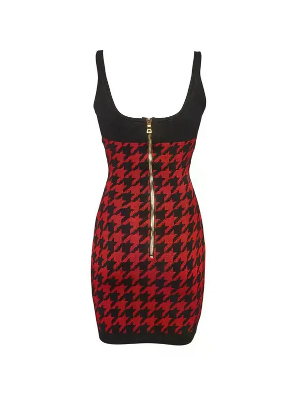 Balmain Houndstooth Jacquard Mini Dress
