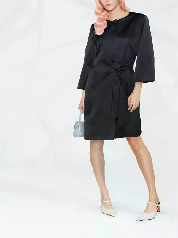 P.a.r.o.s.h Satin-finish Belted Coat Dress
