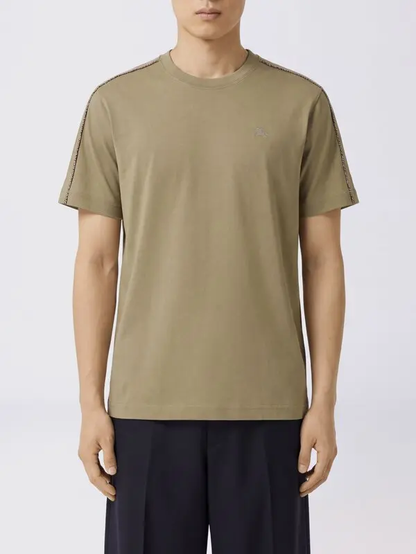 Burberry Crewneck Cotton T-shirt With Tone-on-tone Embroidered Ekd Logo