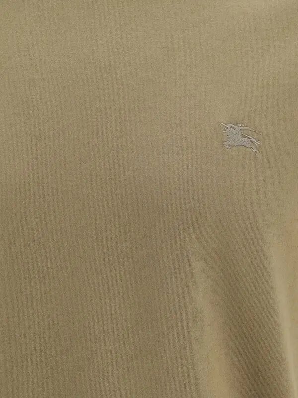 Burberry Crewneck Cotton T-shirt With Tone-on-tone Embroidered Ekd Logo