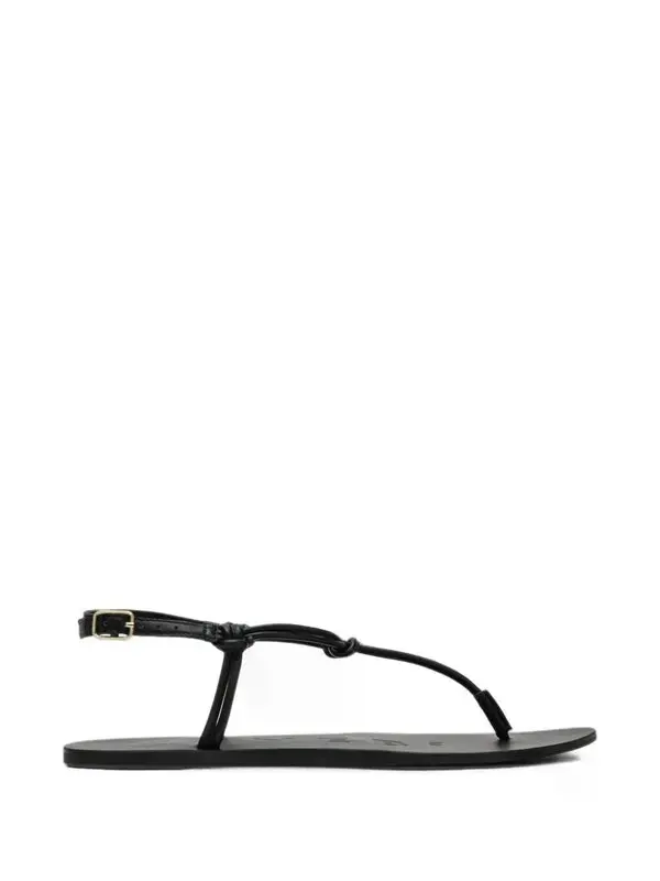 Manebí Leather Flat Sandals - Black