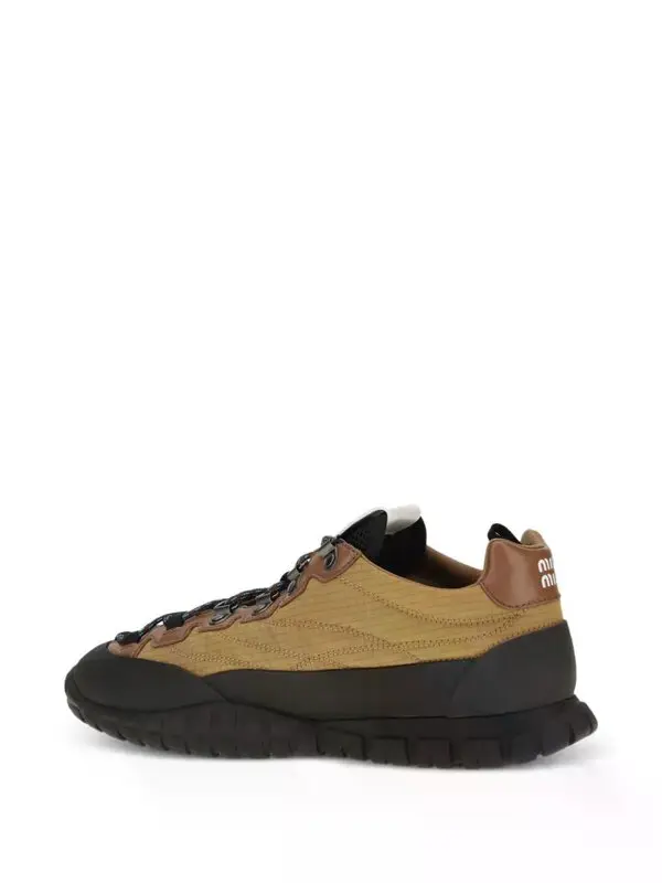 Miu Miu Tyre Technical Fabric And Leather Sneakers
