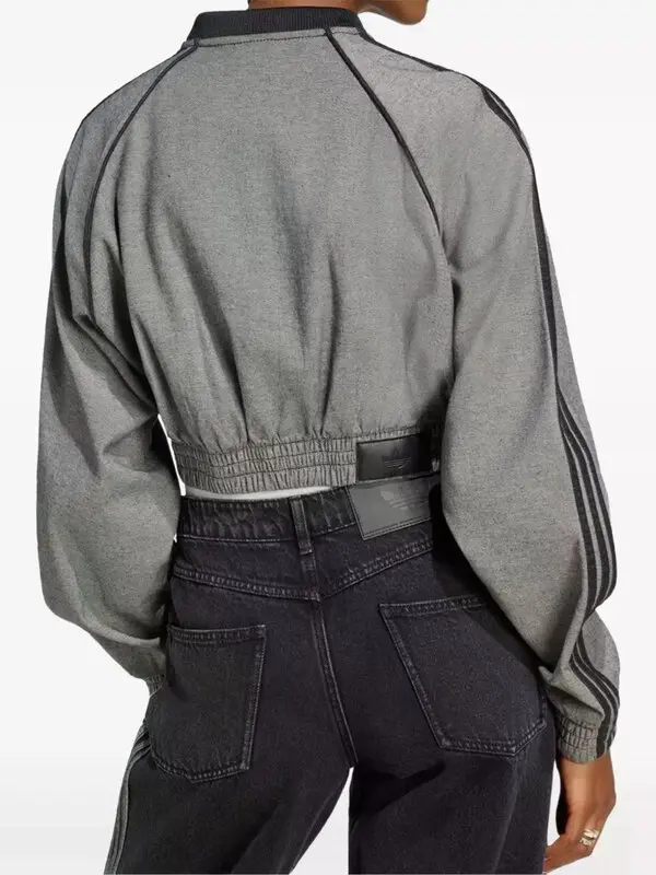 Adidas Sst Cropped Denim Jacket - Grey