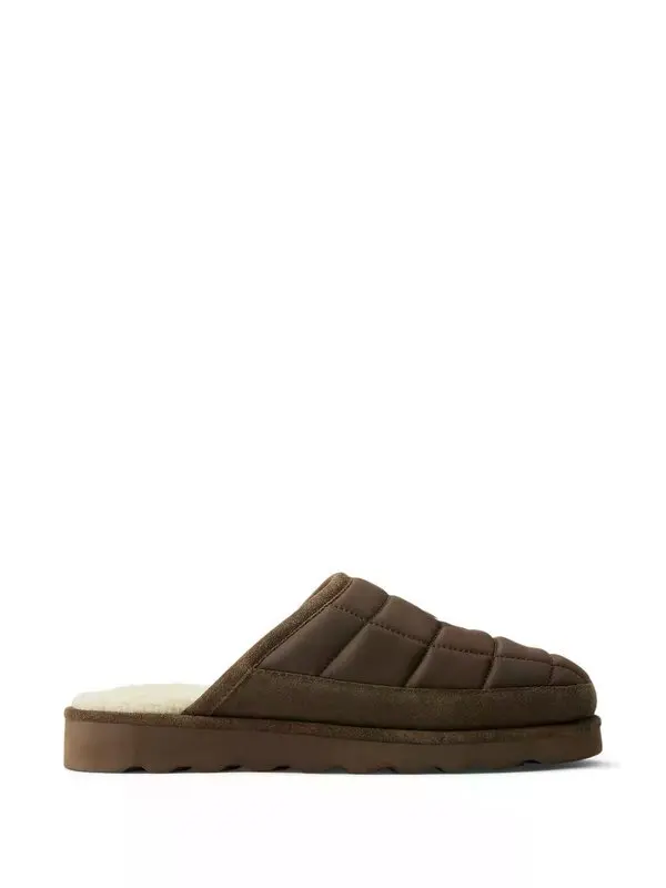 Polo Ralph Lauren Quilted Shearling-lined Slippers - Brown