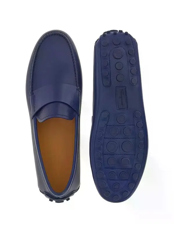 FERRAGAMO Leather Moccasin-toe Loafers