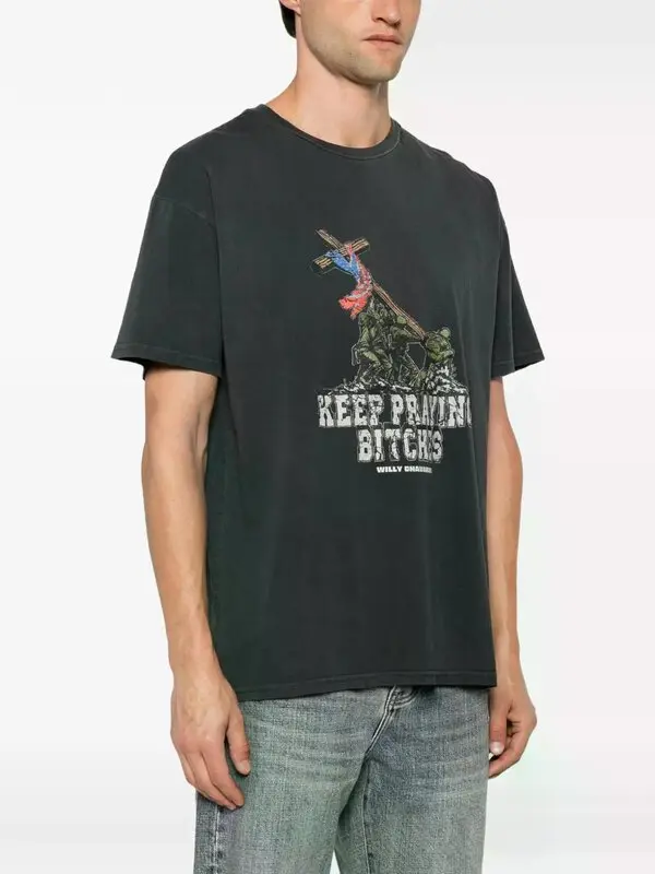 WILLY CHAVARRIA Graphic-print Distressed T-shirt