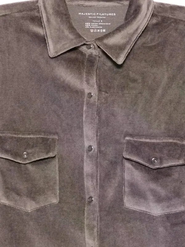 Majestic Filatures Velour-effect Flap-pocket Shirt
