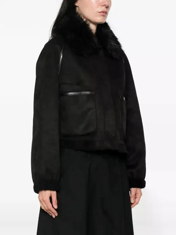 BETTA CORRADI Faux-fur Collar Cropped Jacket