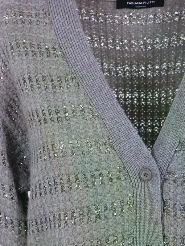 Fabiana Filippi Sequin-embellished Chunky-knit Cardigan
