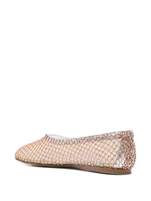 FORTE_FORTE Strass-embellished Mesh Ballet Flats - Neutrals