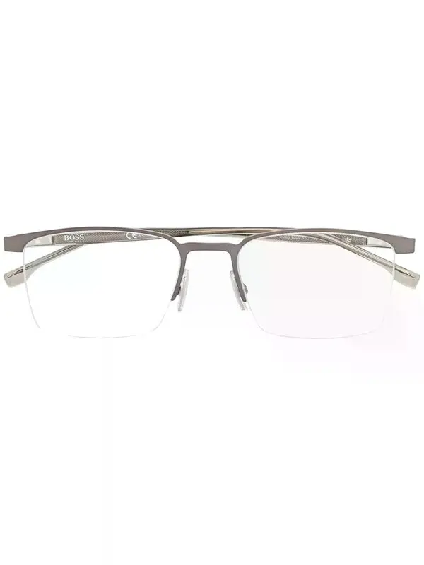 BOSS Rectangle Semi-rimmed Eyeglasses