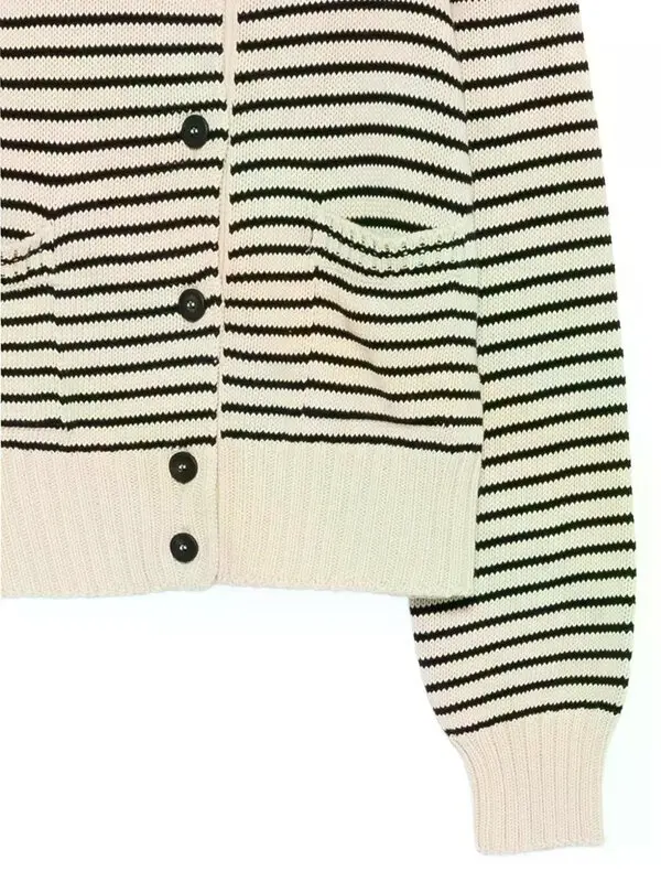 ROBERTO COLLINA Striped-knit Cotton Cardigan