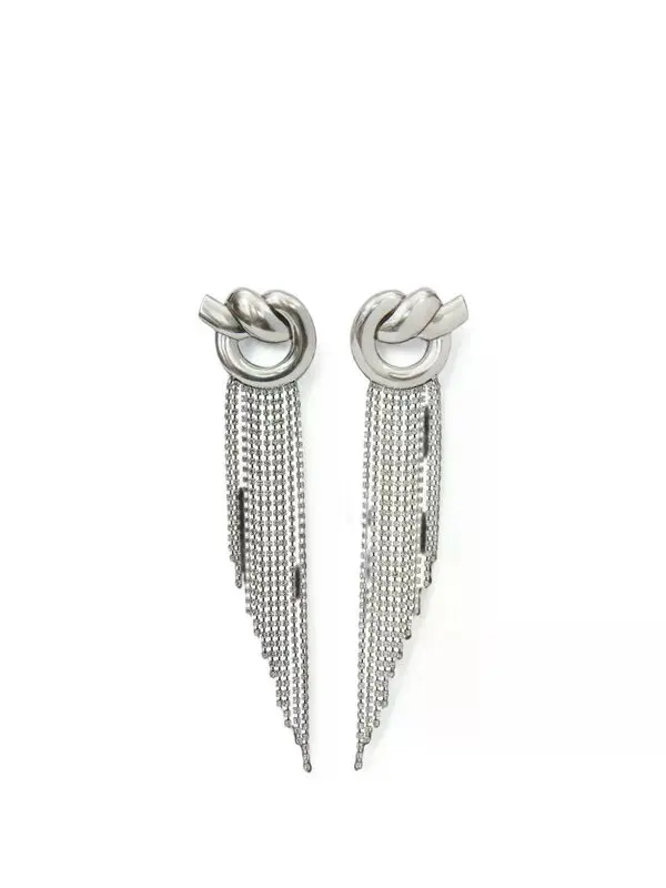 Isabel Marant Étoile Knot-detail Rhinestone-fringe Earrings - Silver