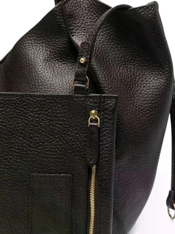 THE BRIDGE Grained-leather Shoulder Bag