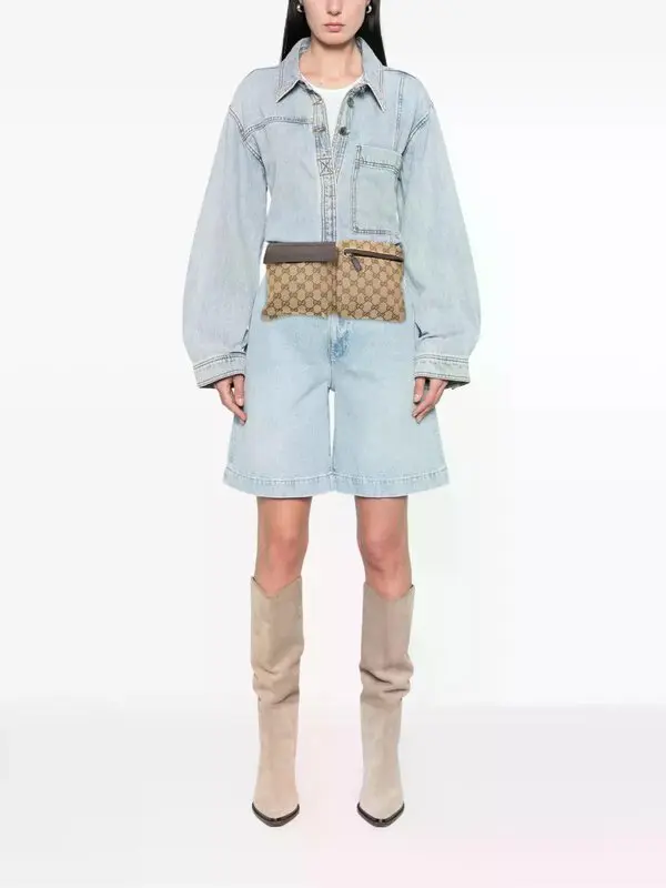 Gucci 2000-2015 Gg Canvas Double Pocket Belt Bag