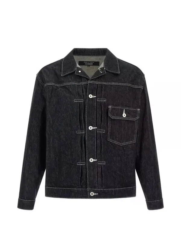 Comme Des Garçons Pleated-detail Denim Jacket