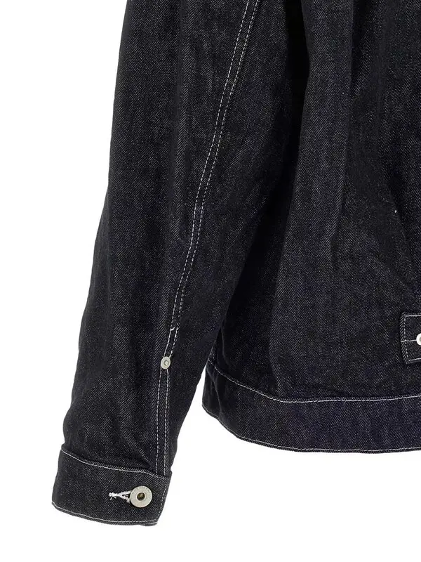 Comme Des Garçons Pleated-detail Denim Jacket