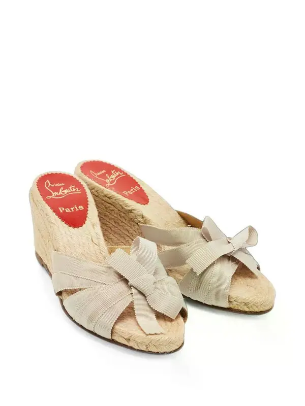 CHRISTIAN LOUBOUTIN Tibur Bow Wedge Sandals
