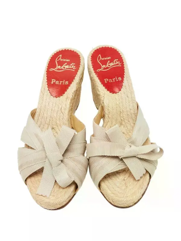 CHRISTIAN LOUBOUTIN Tibur Bow Wedge Sandals