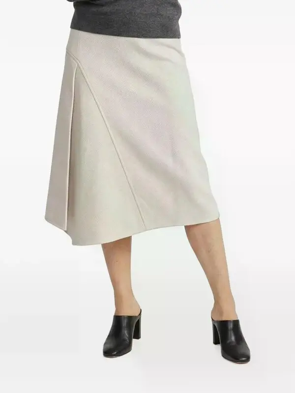 Brunello Cucinelli Diagonal-seam A-line Skirt - Neutrals
