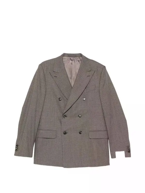 Caruso Double-breasted Micro-check Suit